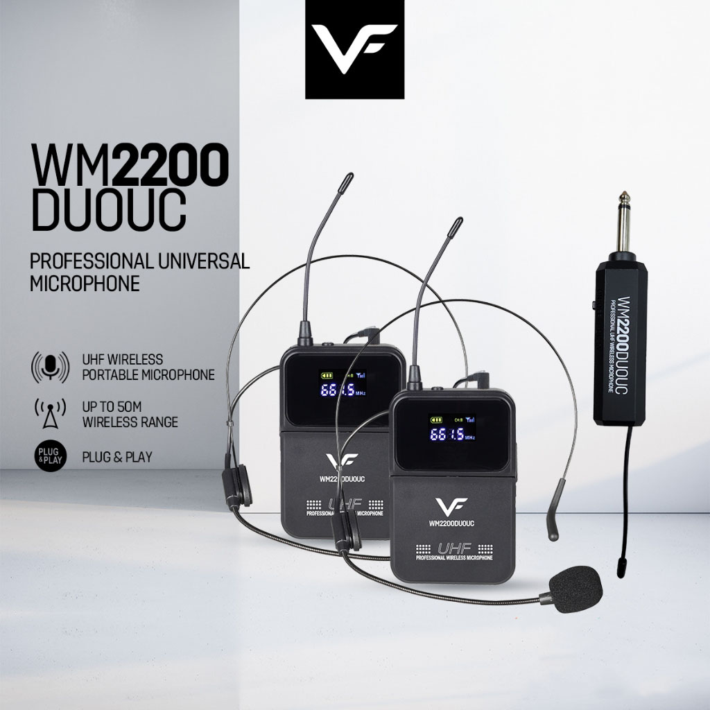 VINNFIER WM2200DUO U Professional Universal Microphone Wireless Headset ...