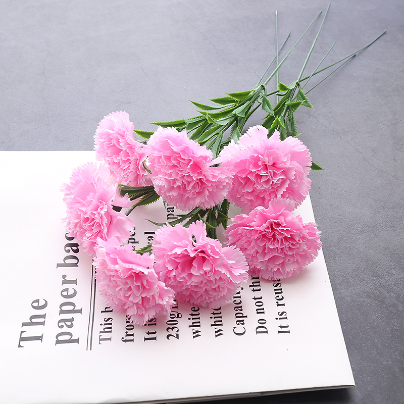 Single Carnation Artificial Flower for Mother Teachers Day Home Decors ...