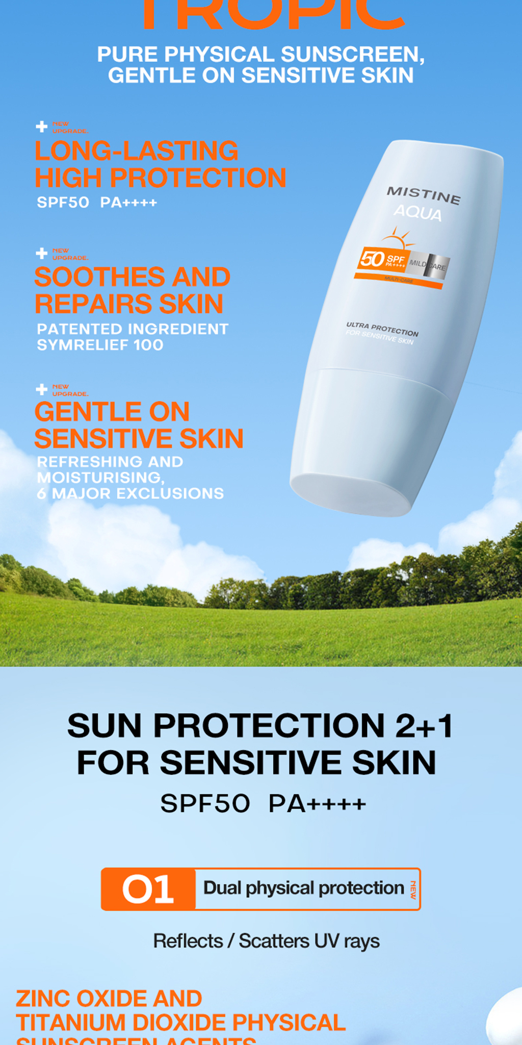 Mistine Aqua Base Ultra Protection Mild Care Facial Sunscreen Cream ...