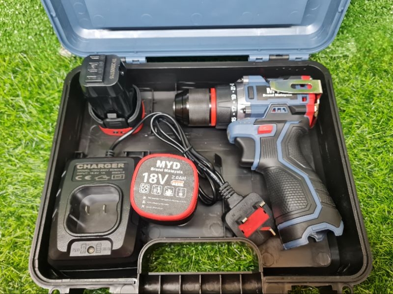 18v MYD Hi-spec Brushless Cordless Drill with 2 battery+1 charger ...