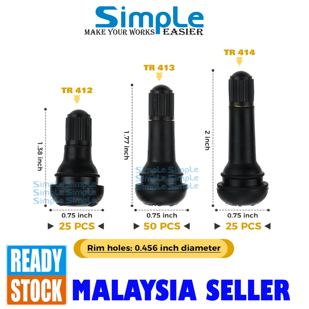 Tubeless Valve Valve Getah Tr414 Brass Snap In Valve Steam Kepala Tiup ...