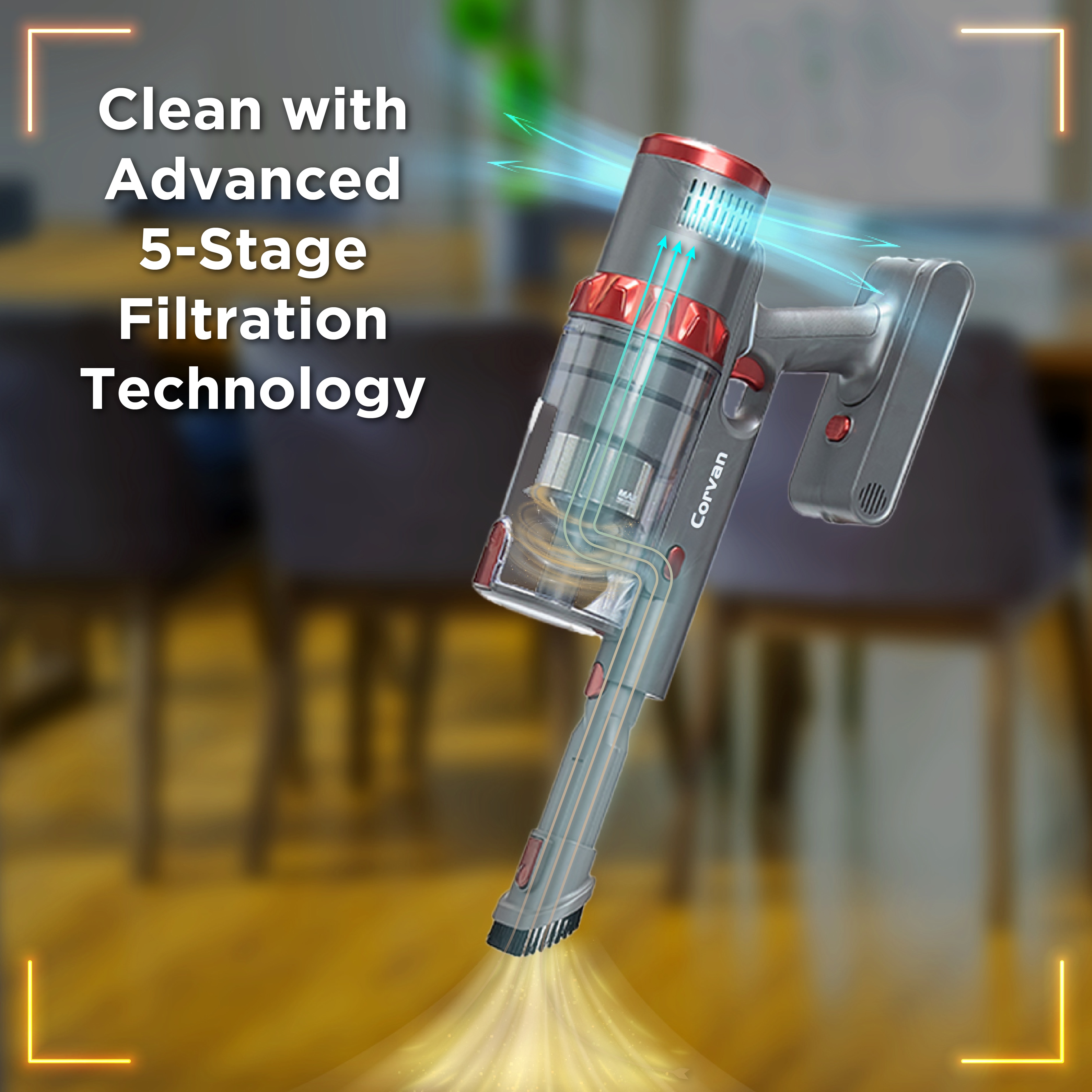 Corvan K9Pro/K9Luxe Cordless Vacuum Cleaner| Auto Dirt Detect| Anti ...
