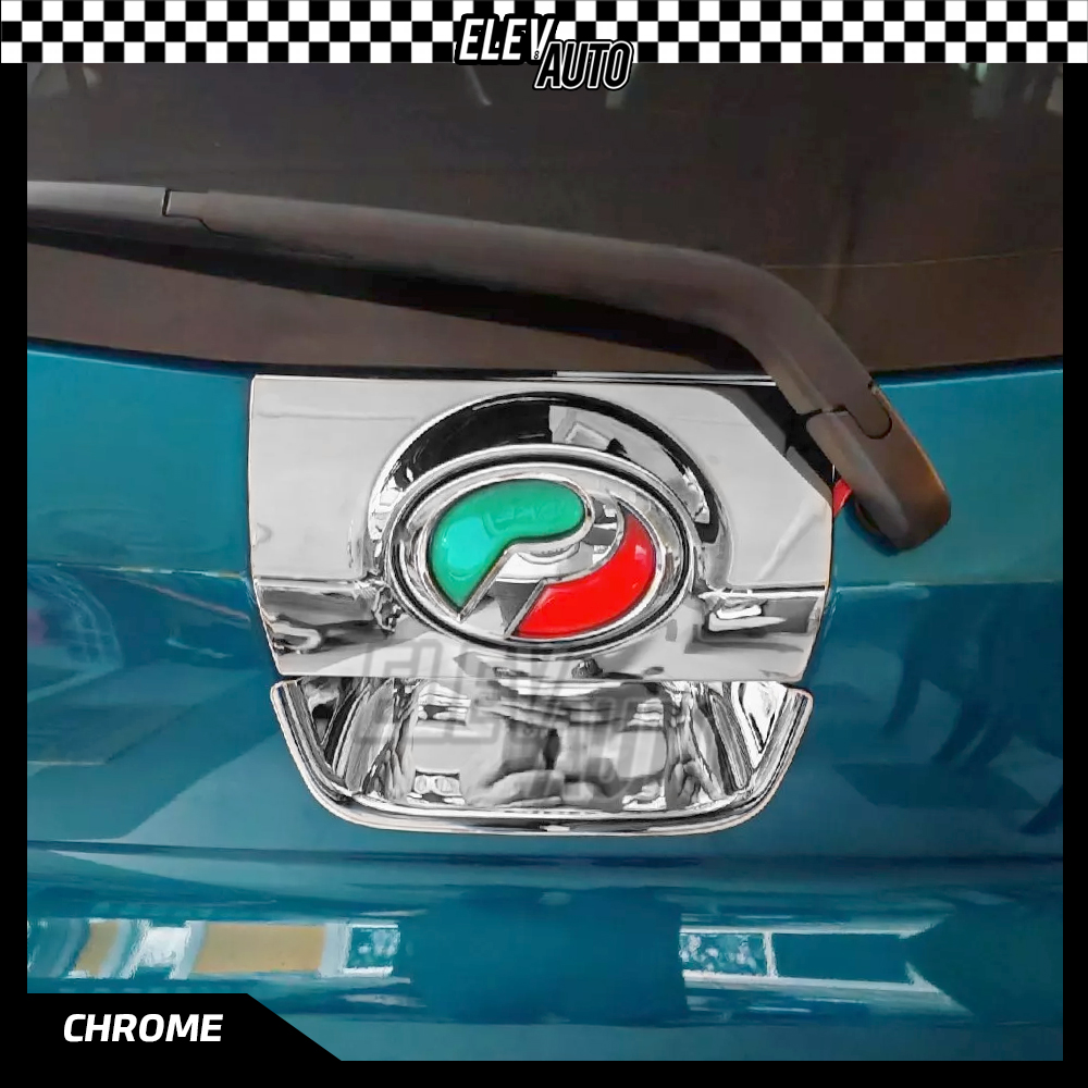 Perodua Axia 2023 2024 CARBON CHROME BLACK Tailgate Logo Frame Trim ...