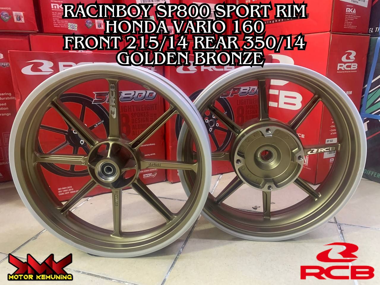 LATEST RCB SP800 SPORT RIM HONDA VARIO 160 VARIO160 HONDA 215/350-14 ...
