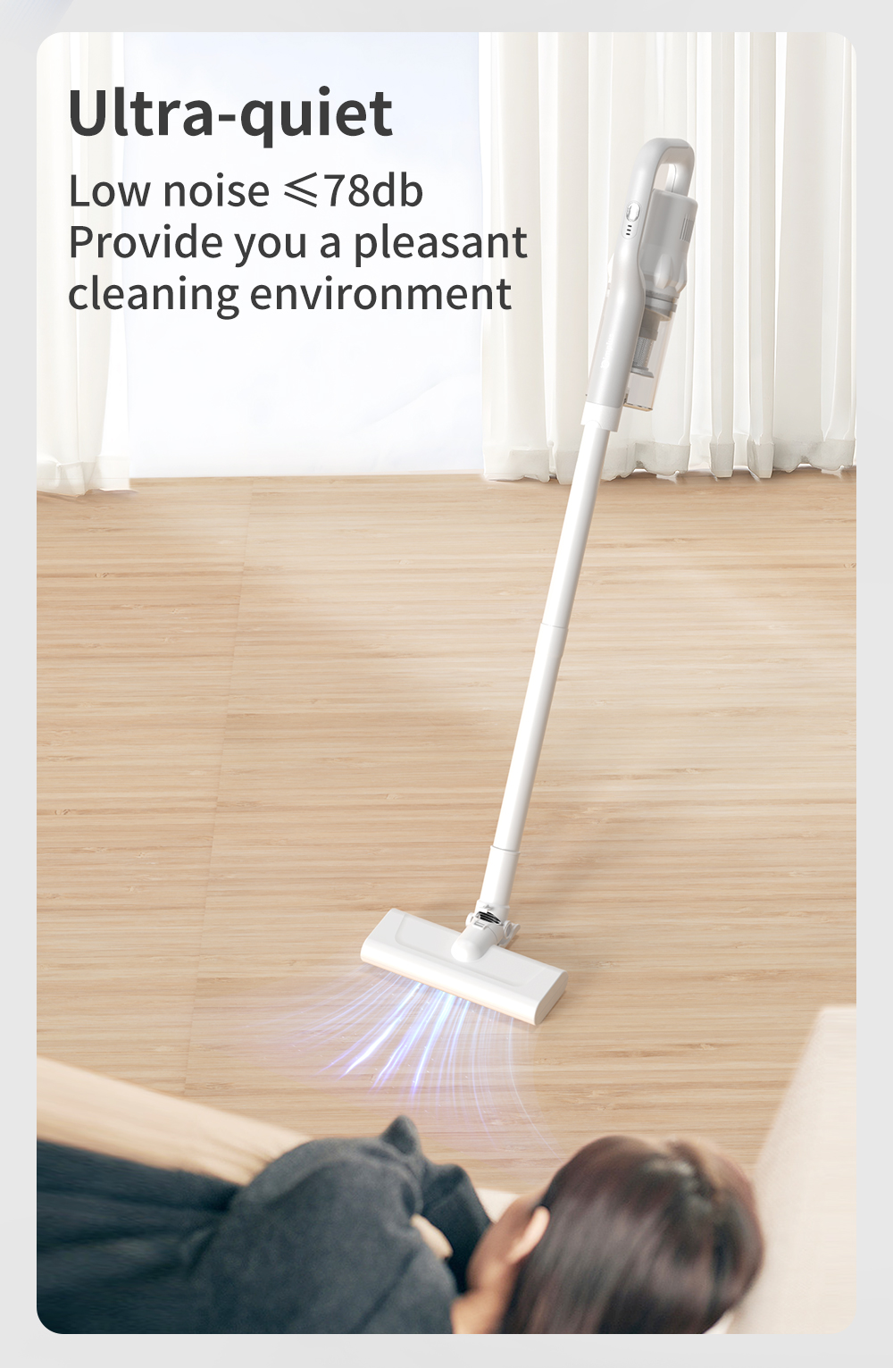 Simplus Vacuum Cleaner Cordless 12000pa 0.6L Dustbin 2-Speed Suction ...