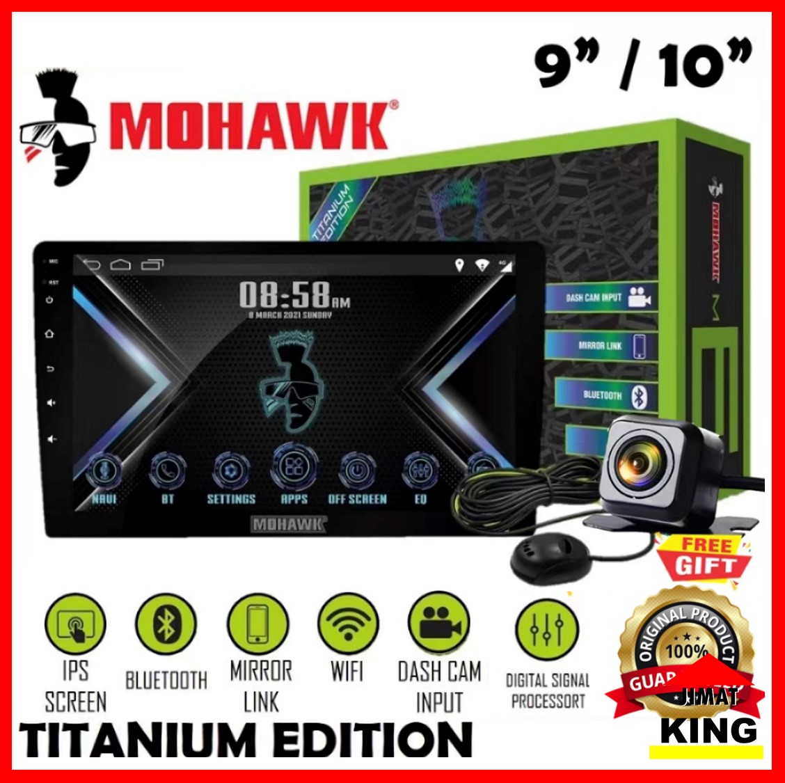 Car Android Player 9'' 10'' Mohawk Android Player Kereta Touchscreen Navigation Android WIFI GPS ...