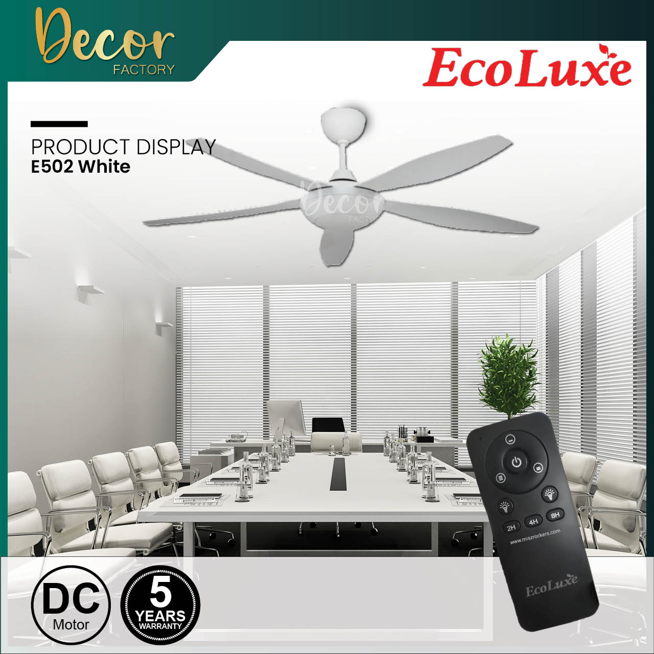 Ecoluxe Fan E503 56" E502 Baby Fan 42" E512 Baby Fan 6 Speed + Reverse ...
