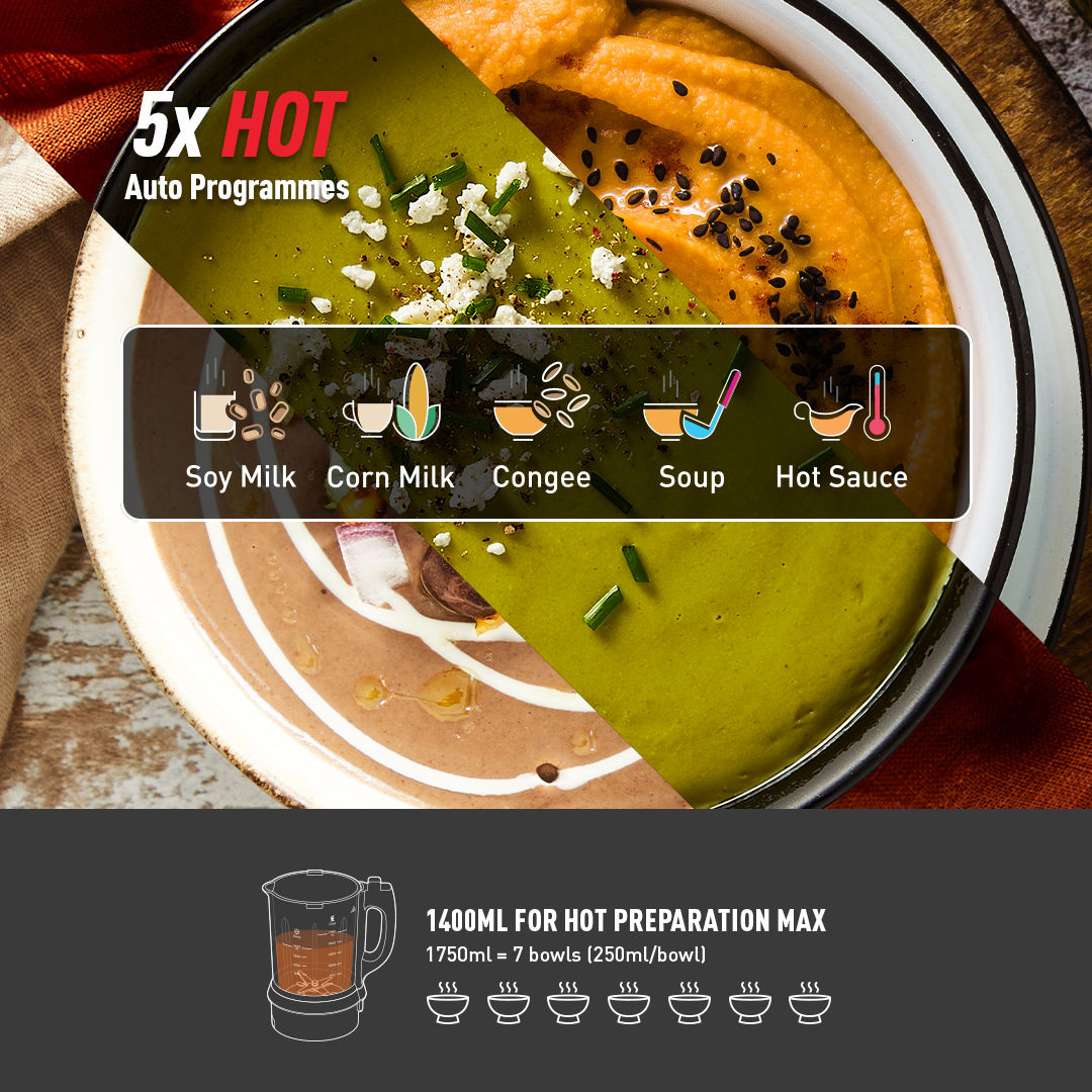 Tefal 2000W Ultrablend Silence High Speed Smart Blender Cooker (Hot & Cold) BL98S (Food ...