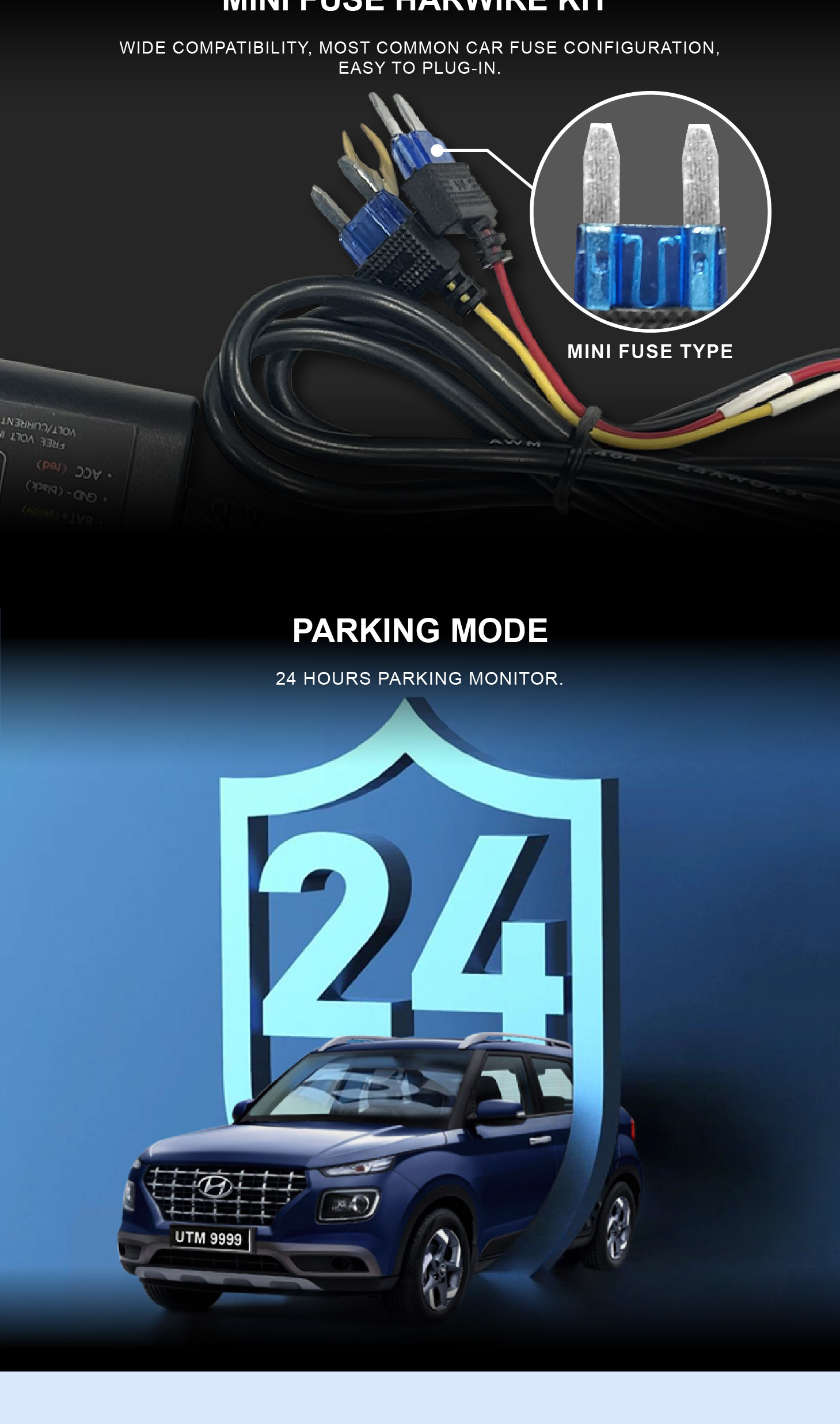 AZDOME Hardwire Kit Mini USB Micro USB Type C for Azdome Dash Cam HM03R ...