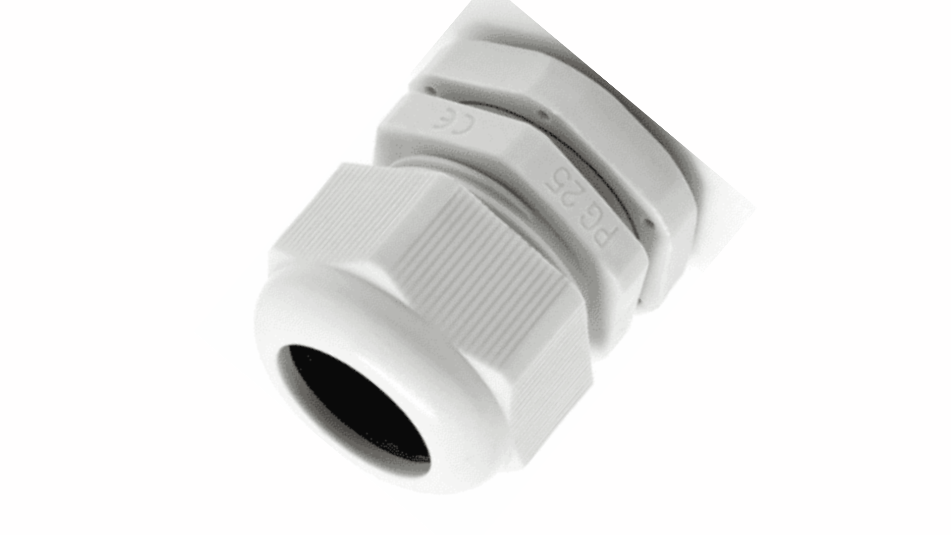 Outdoor IP68 Weatherproof PVC PG25 Nylon Cable Gland Socket Joint White ...