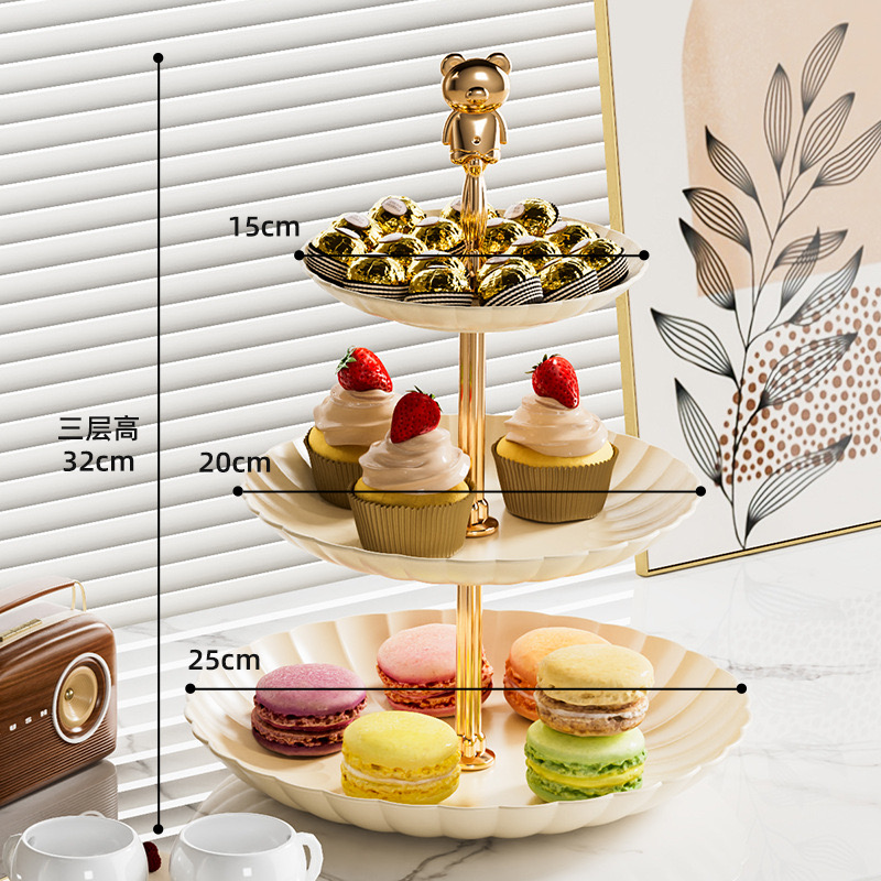 ZPLUS 3 Tiers High Tea Dessert Kuih Raya Cake Stand Fruit Plate Tray ...