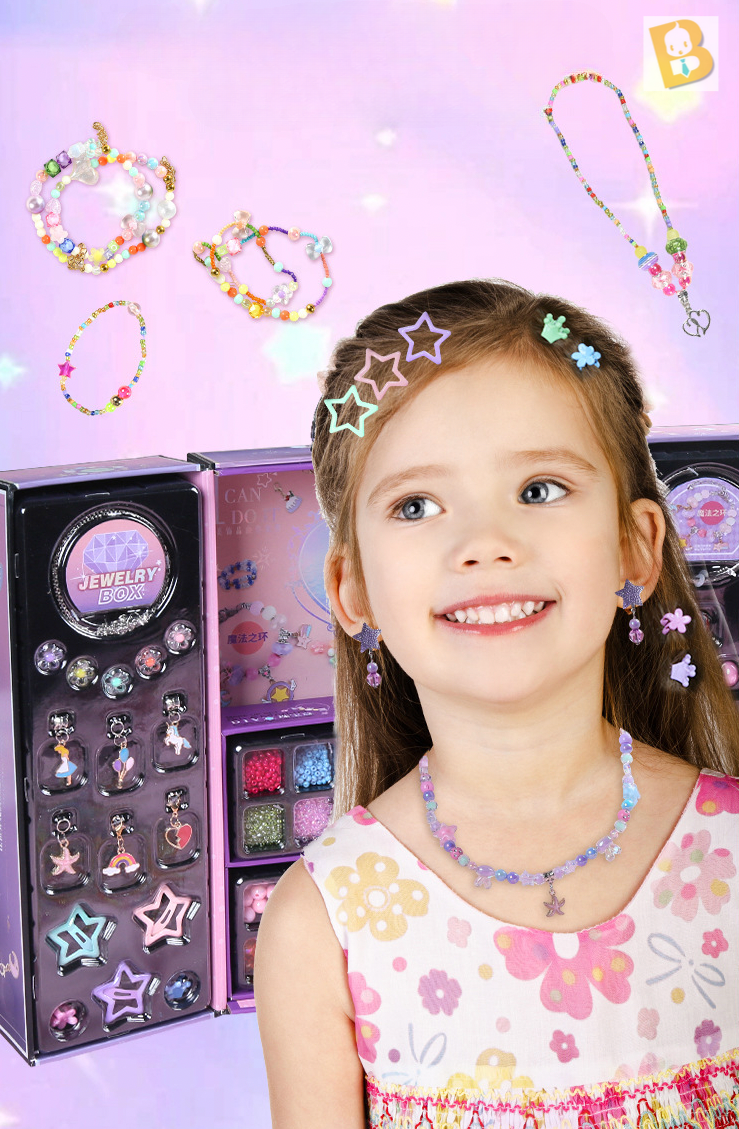 BabyBoss DIY Girls Jewelry Making Kit Beads Set Bracelet Necklace ...