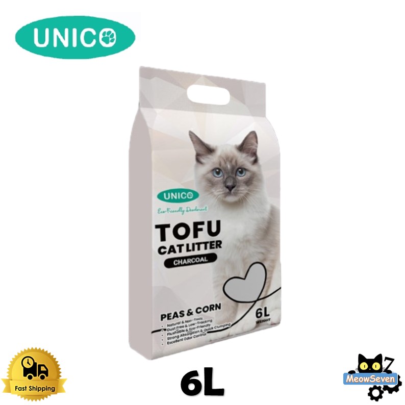 Unico Tofu Cat Litter Pasir Kucing Tofu 6L - Original / Green Tea ...