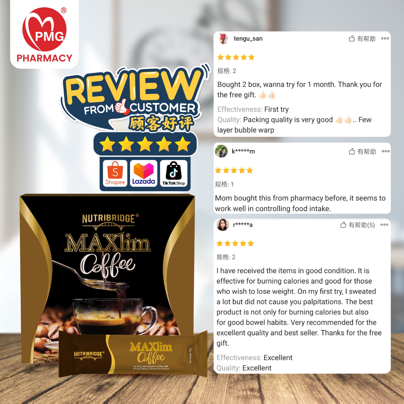 [NUTRIBRIDGE] Maxlim Coffee 20g x 14's Sachet - weight management ...