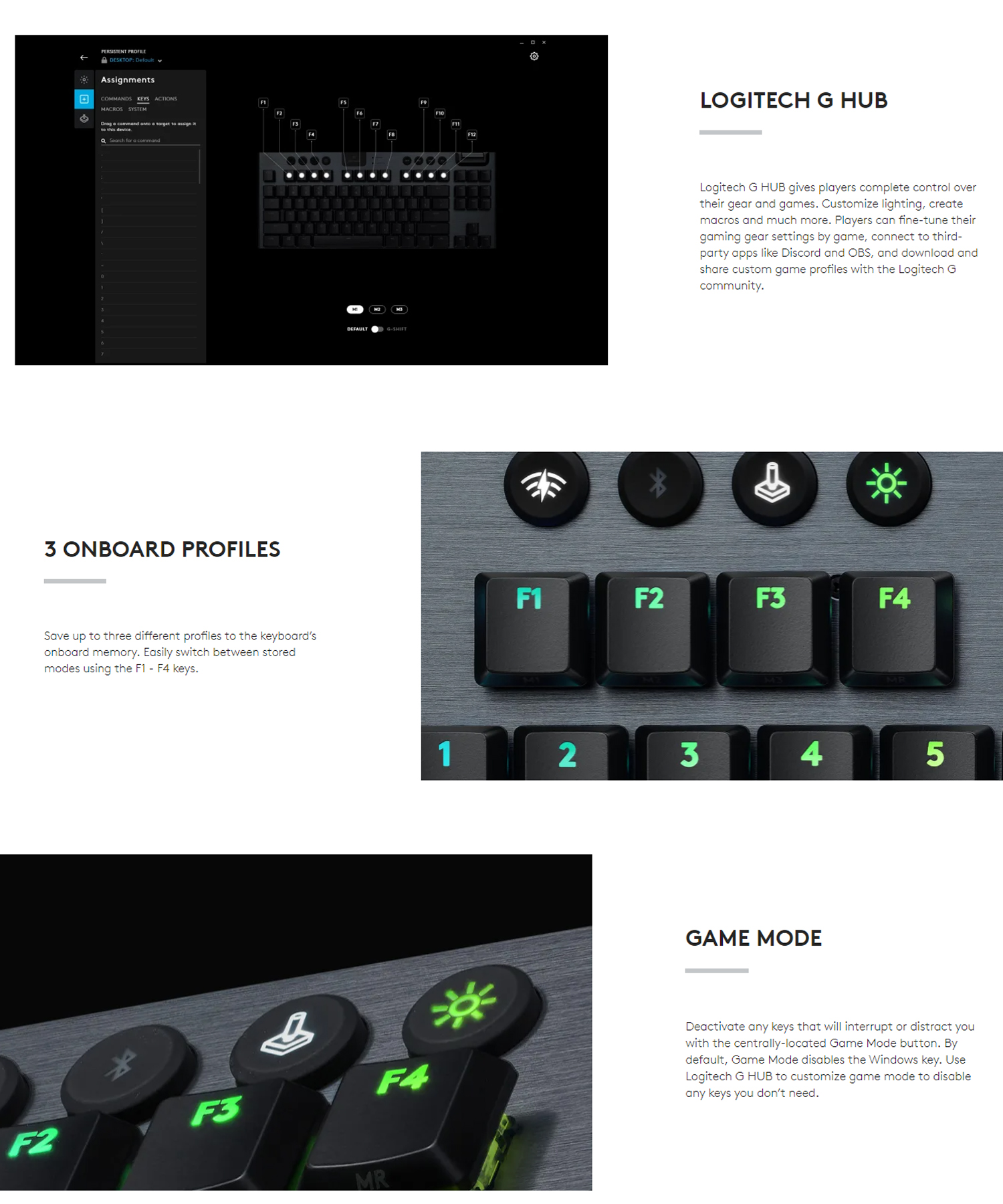 Logitech G913 TKL Tenkeyless Lightspeed Wireless RGB Mechanical Gaming ...