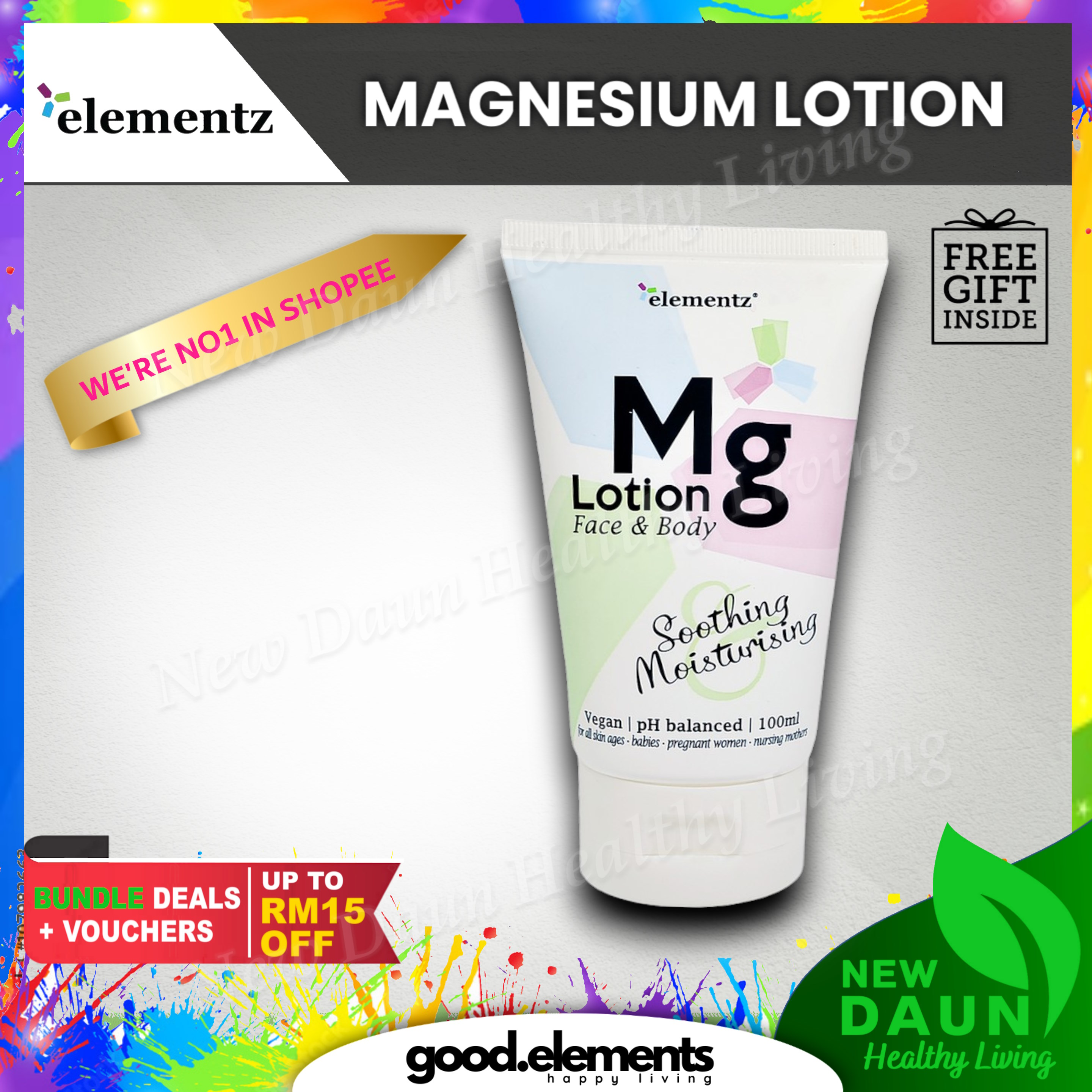ELEMENTZ MG LOTION Losyen Magnesium Lotion skin moisturizer ...