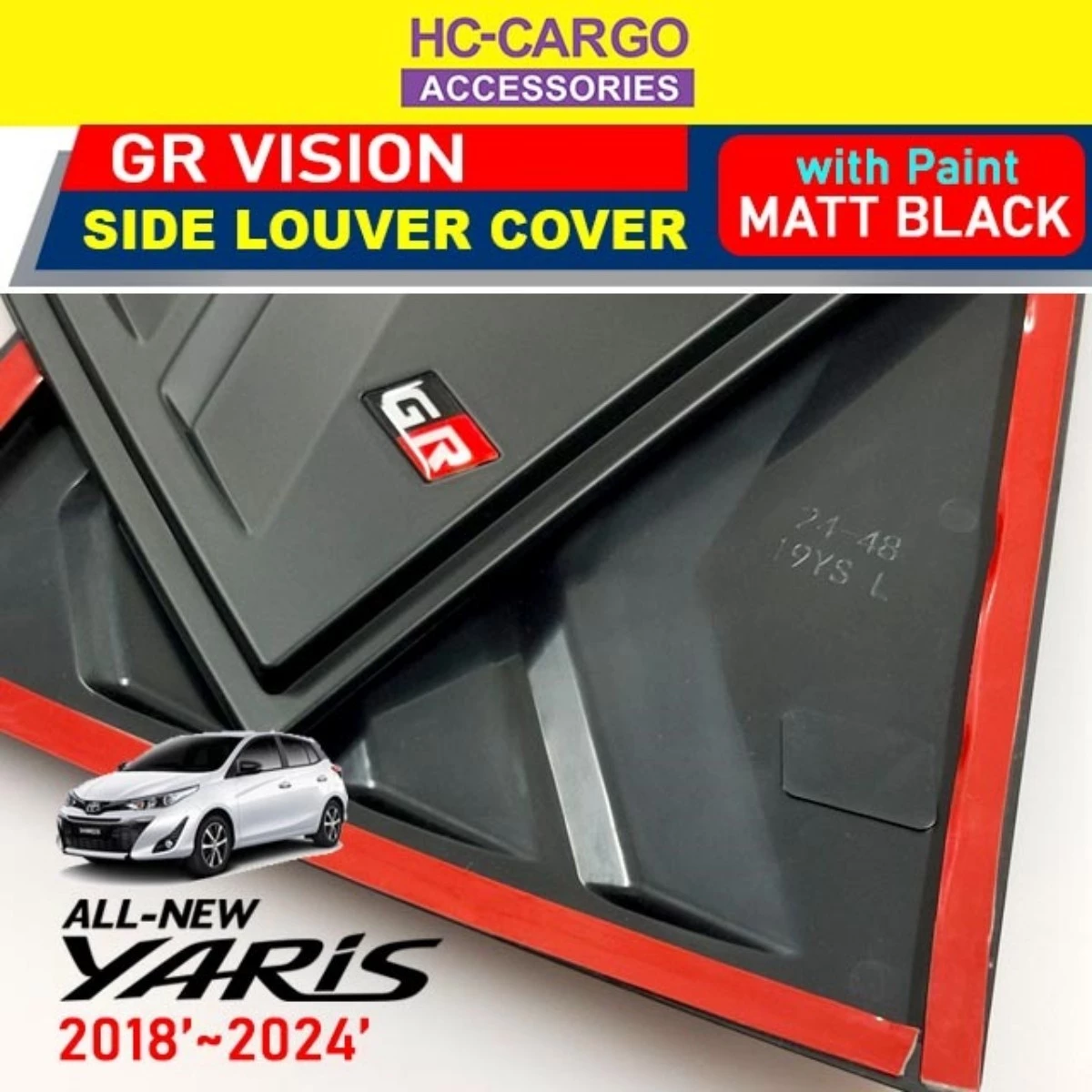 TOYOTA YARIS 2018 - 2024 XP210 GR Rear Side Louver Car Window Triangle ...