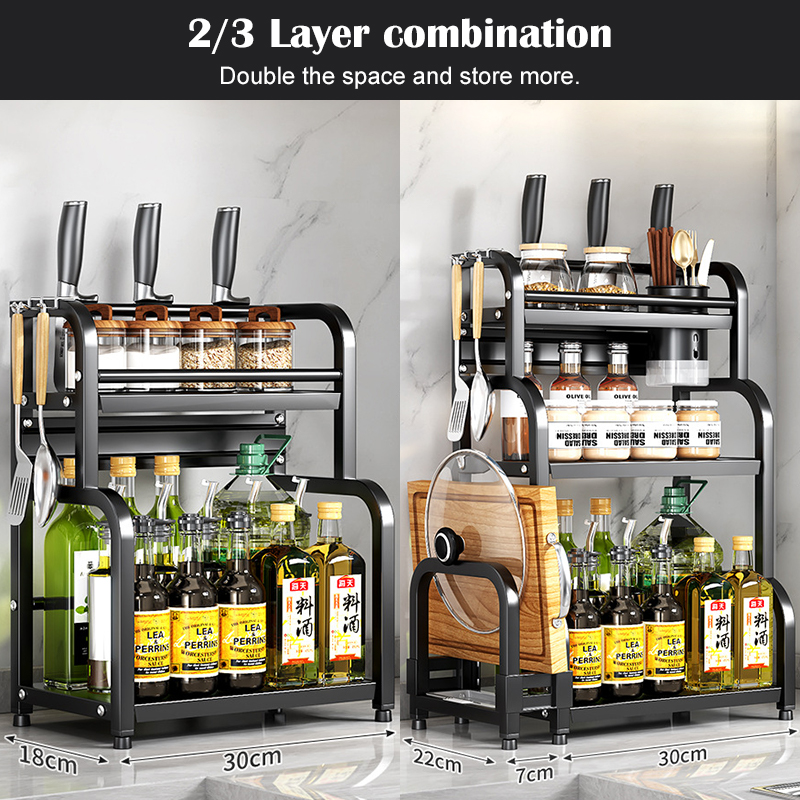 Kitchen Spice Rack Dapur Rak Kitchen Rak Rempah Stainless Steel ...