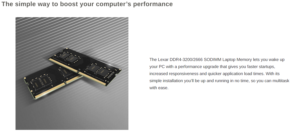 LEXAR VALUE PERFORMANCE DDR4 GAMING SODDIMM / LAPTOP RAM ( 8GB*1 / 16GB ...