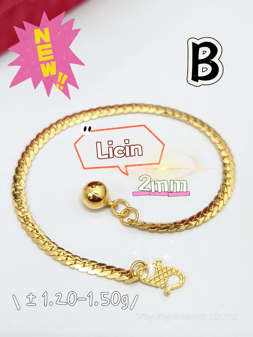 Wing Sing Rantai Tangan Kulit Ular Itali Tulen Fesyen Bajet Emas / 蛇皮手链 ...