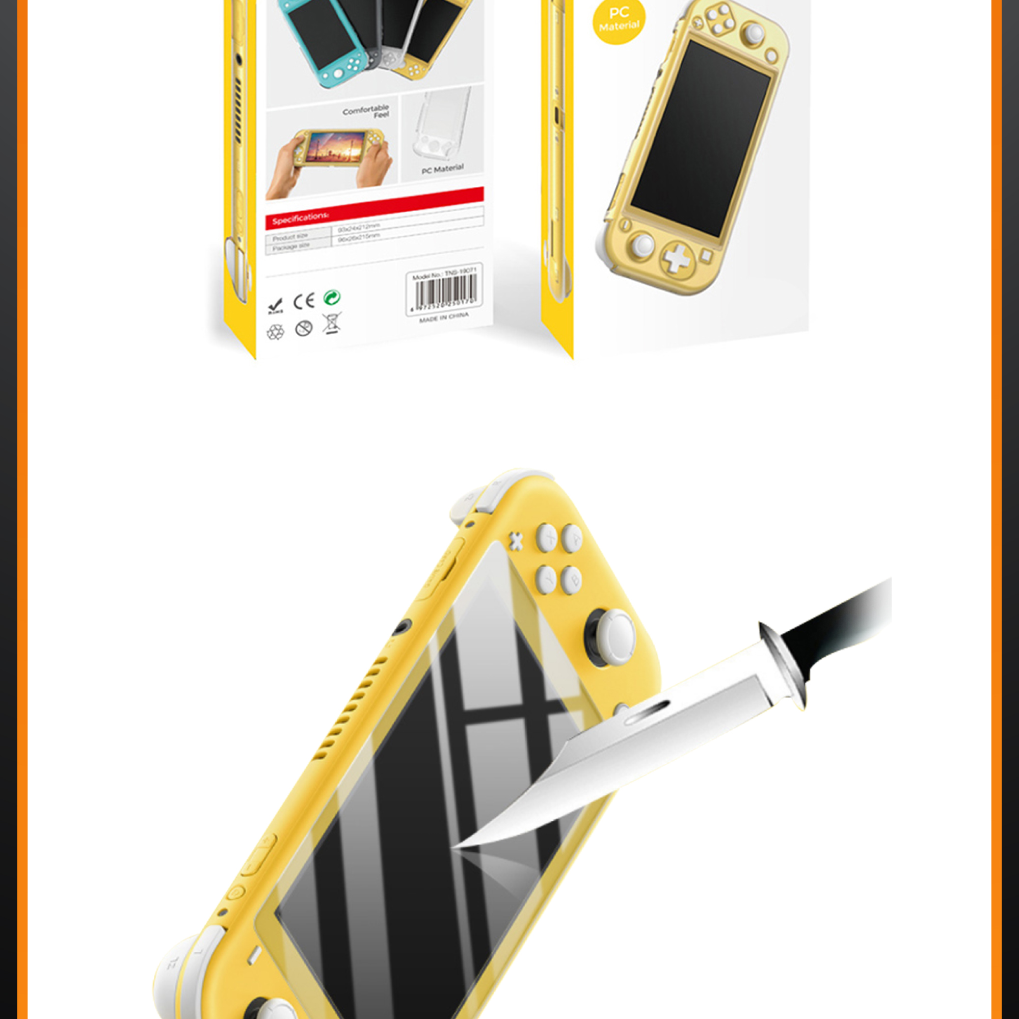 DOBE Nintendo Switch Lite Transparent Crystal Protective Clear Hard ...
