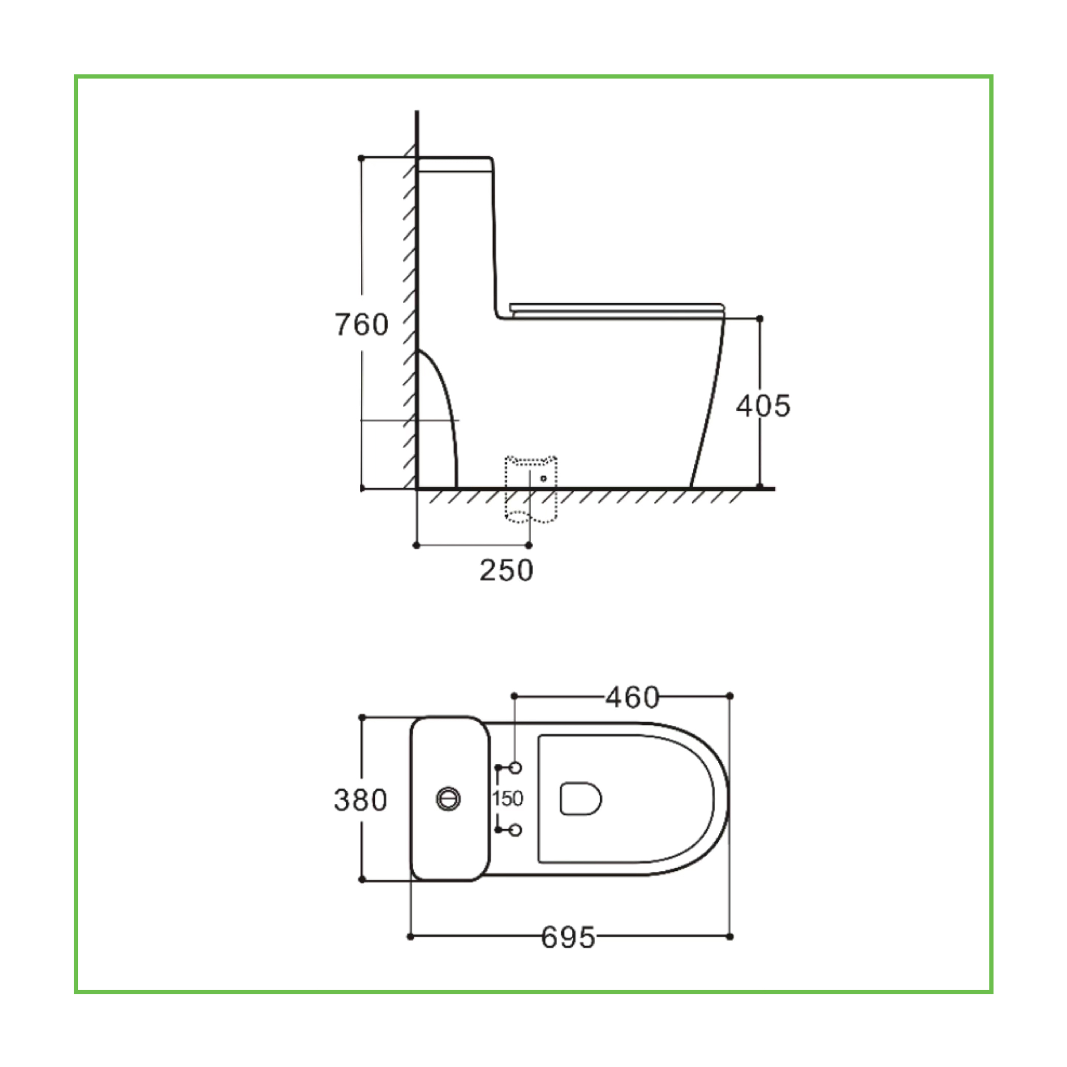 SORENTO ONE PIECE WC Water Closet Rimless design strong flushing tandas ...