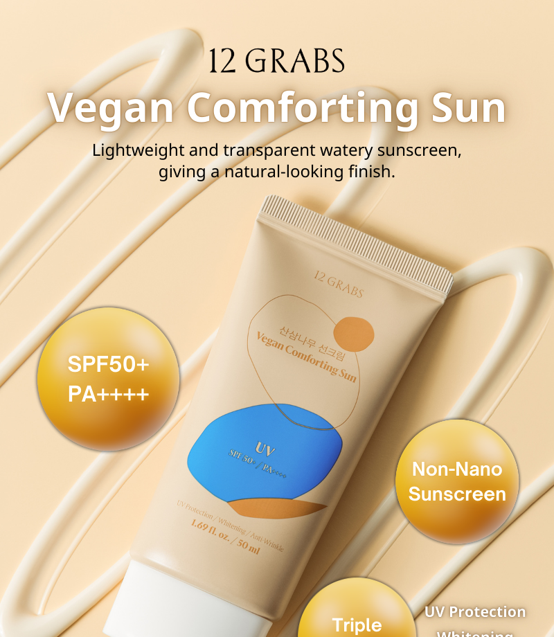 12GRABS Vegan Comforting Sun 50ML, UV Protection, Whitening, Anti-Wrinkle, Pemutihan, Anti ...
