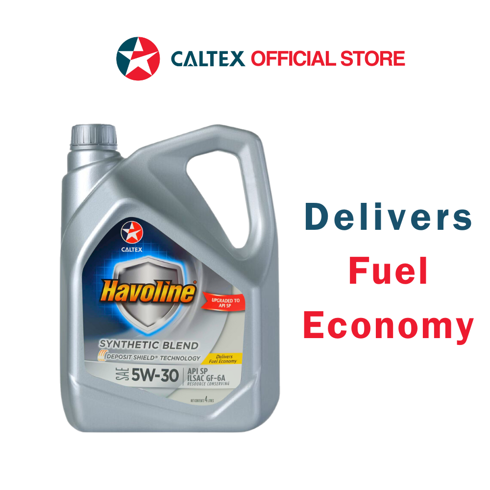 Caltex Havoline Synthetic Blend Engine Oil 5W-30 API SP (4 Liters) FREE ...
