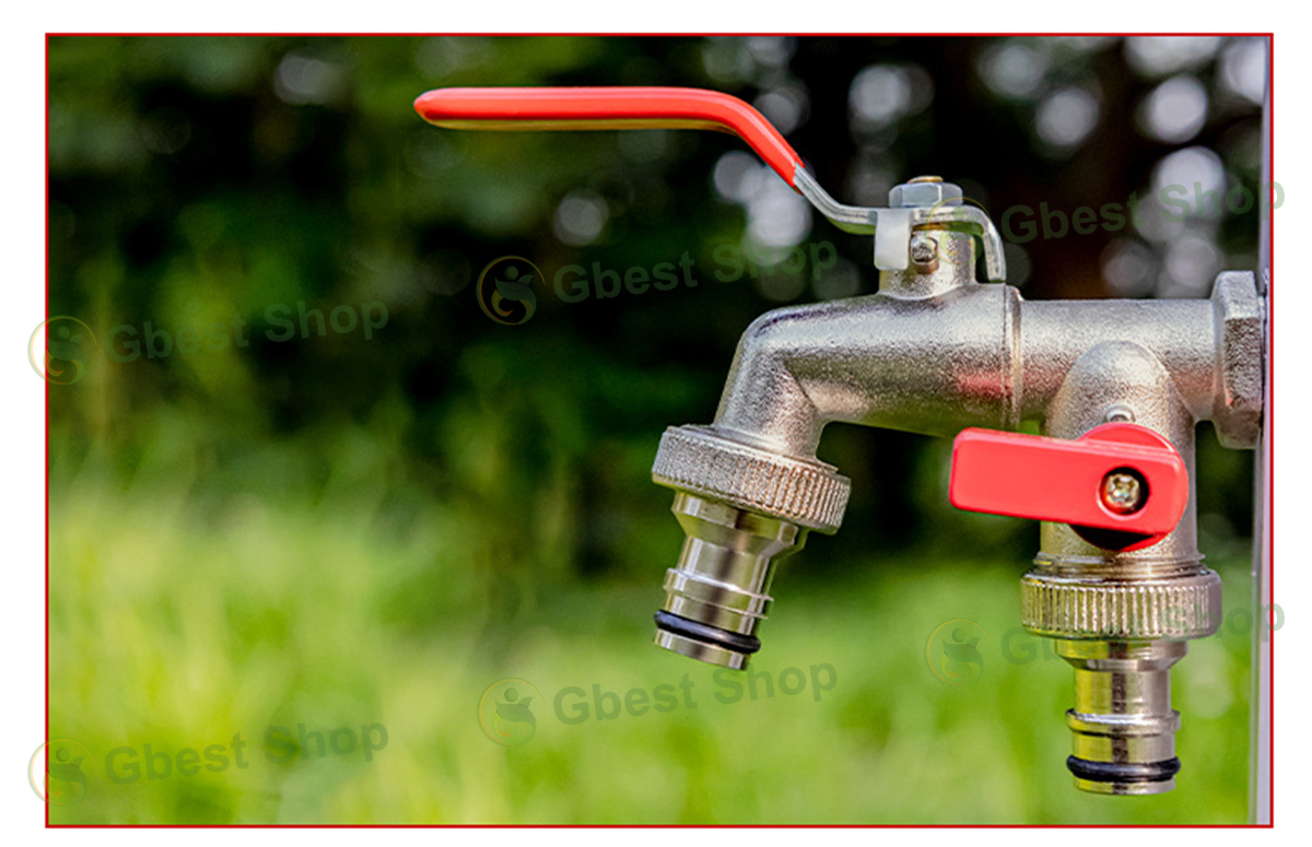 Two Way Faucet Double water outlet faucet Tap One in two out garden ...
