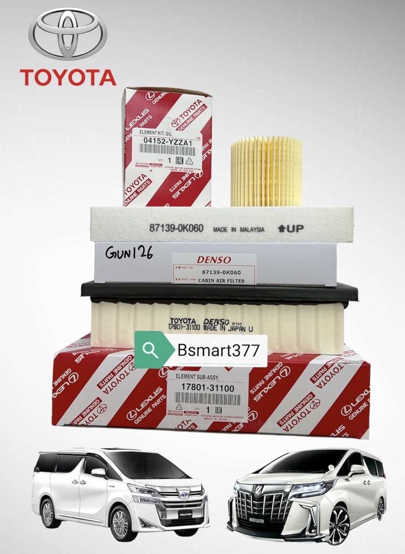 Toyota alphard vellfire engine air filter/oil filter/cabin filter agh30 ...
