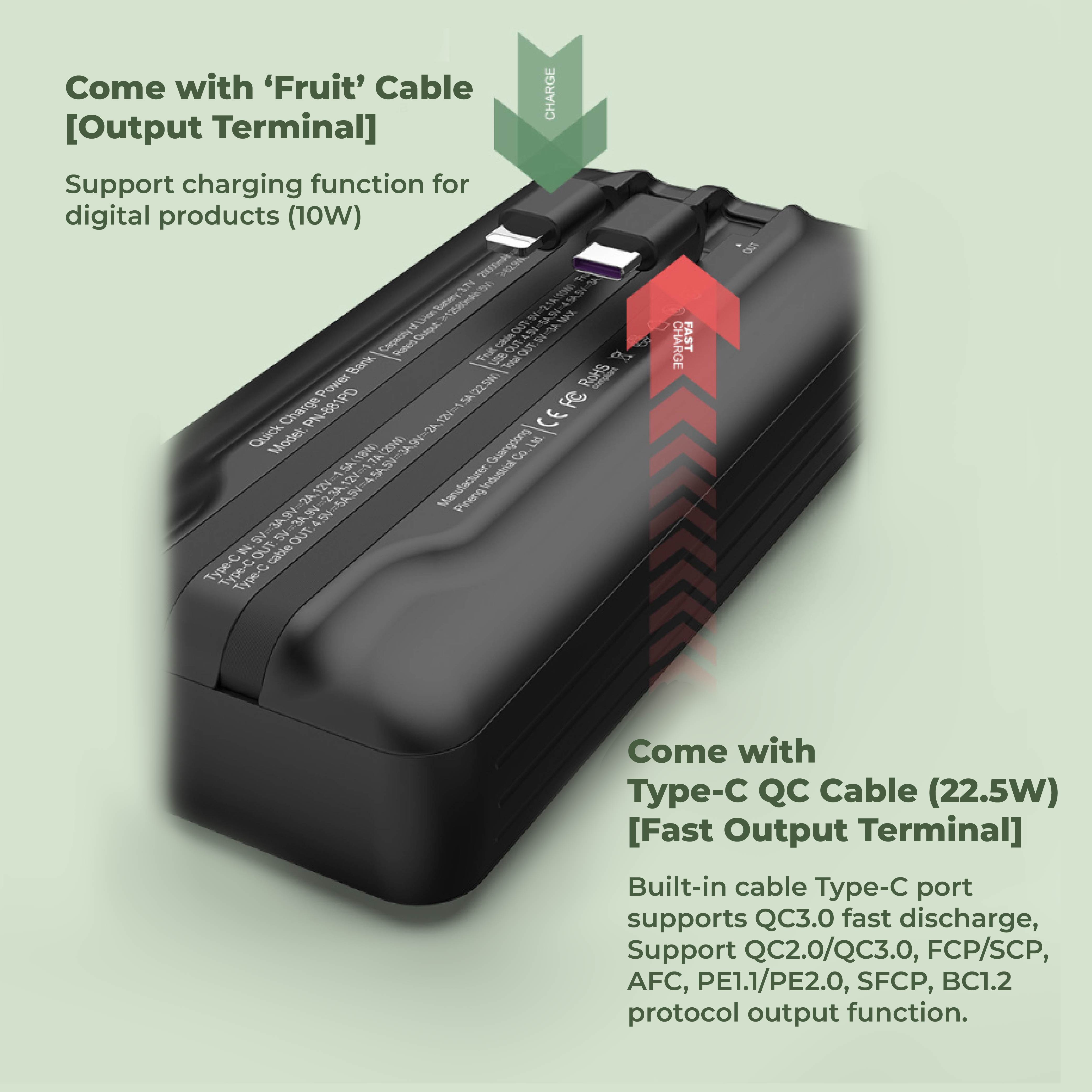 【New】Pineng PN-880PD/PN881PD + QC 3.0 10000mAh/20000mAh Power Bank 22 ...