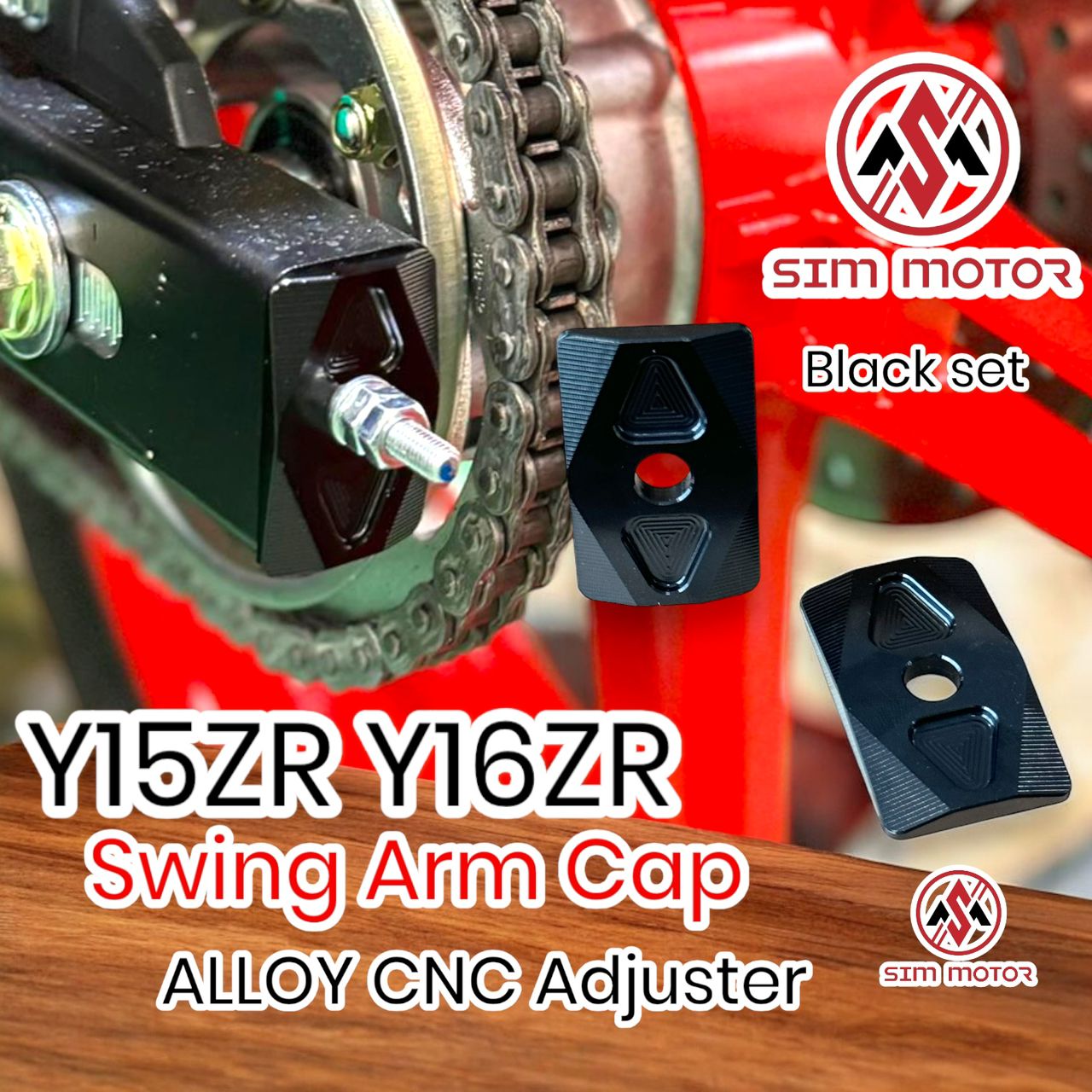 Yamaha Y15ZR V1 V2 Y16ZR SWING ARM End Cap 1 Set Left & Right Alloy CNC ...