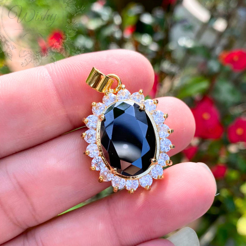 Loket Emas Suasa Batu Zircon Bujur Gold Plated Zirconia Oval Stone ...