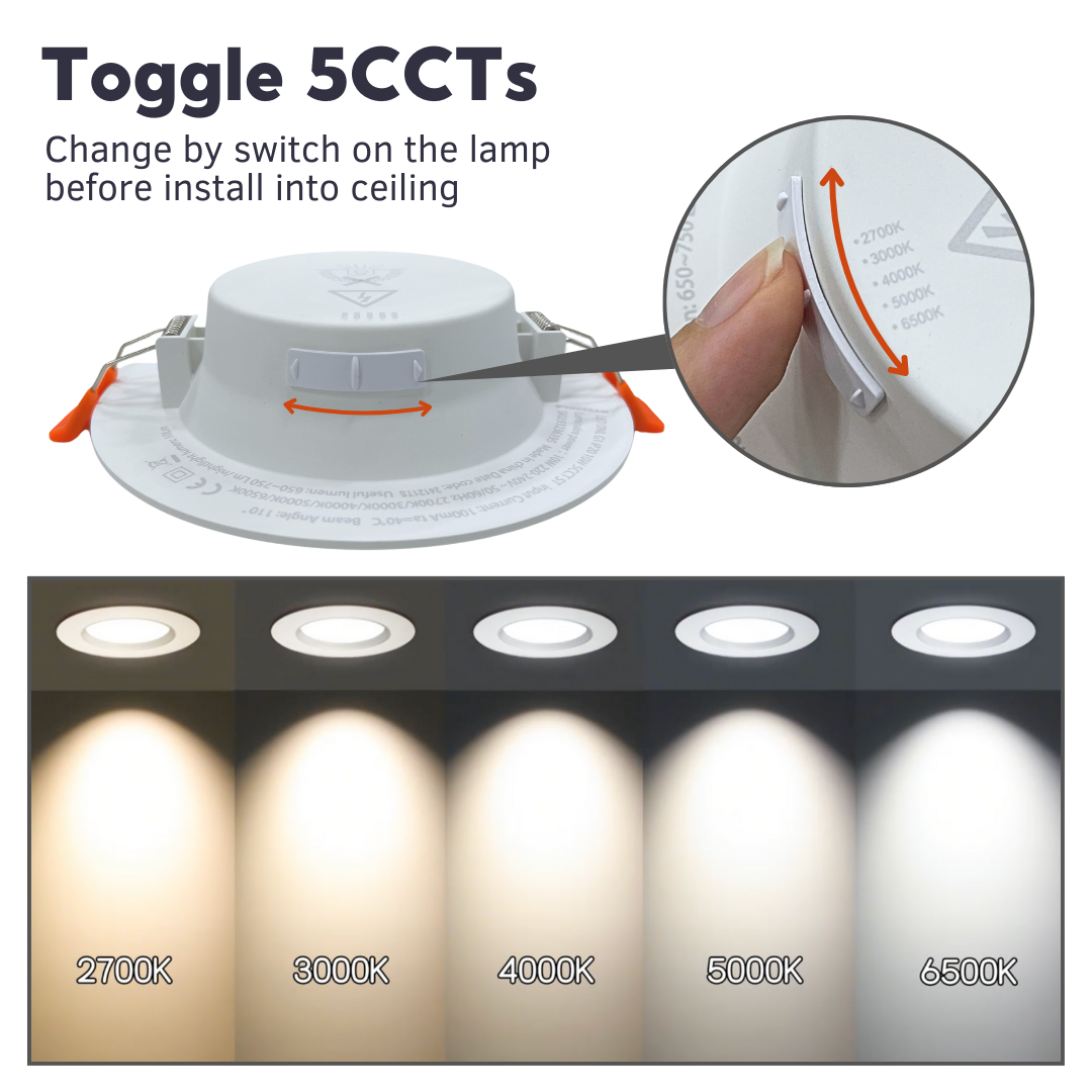 TUNGSRAM LED 5CCT Downlight with Night Light Dimmable Ceiling 10W/ 16W ...
