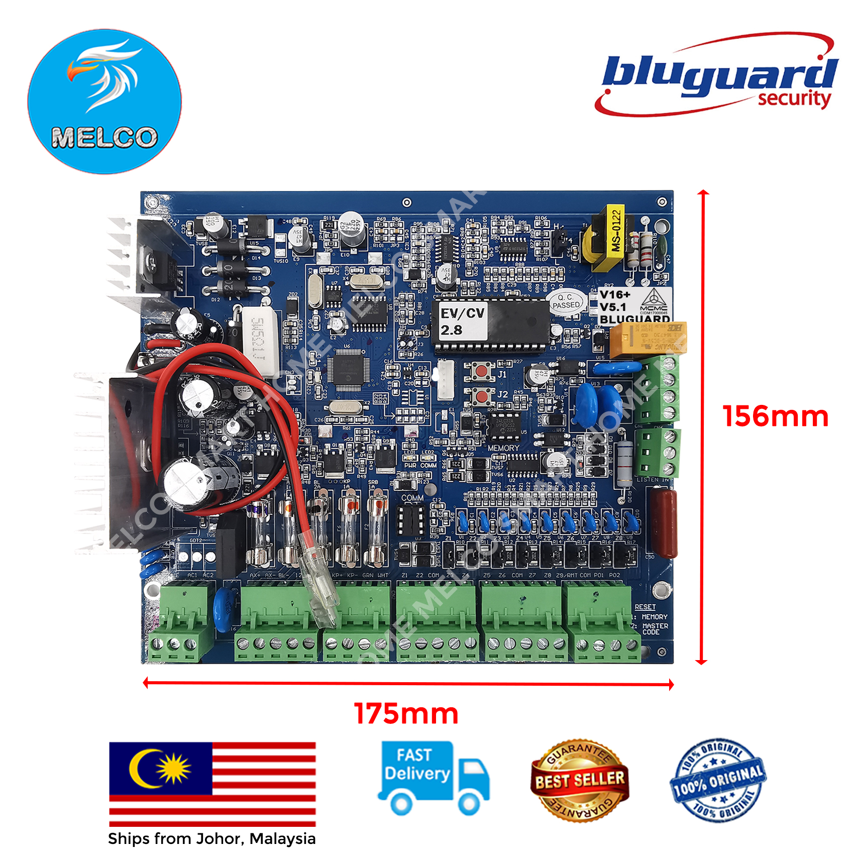 Bluguard V16 PRO 4 Touch Keypad 9 Zone Security Home Alarm System ...