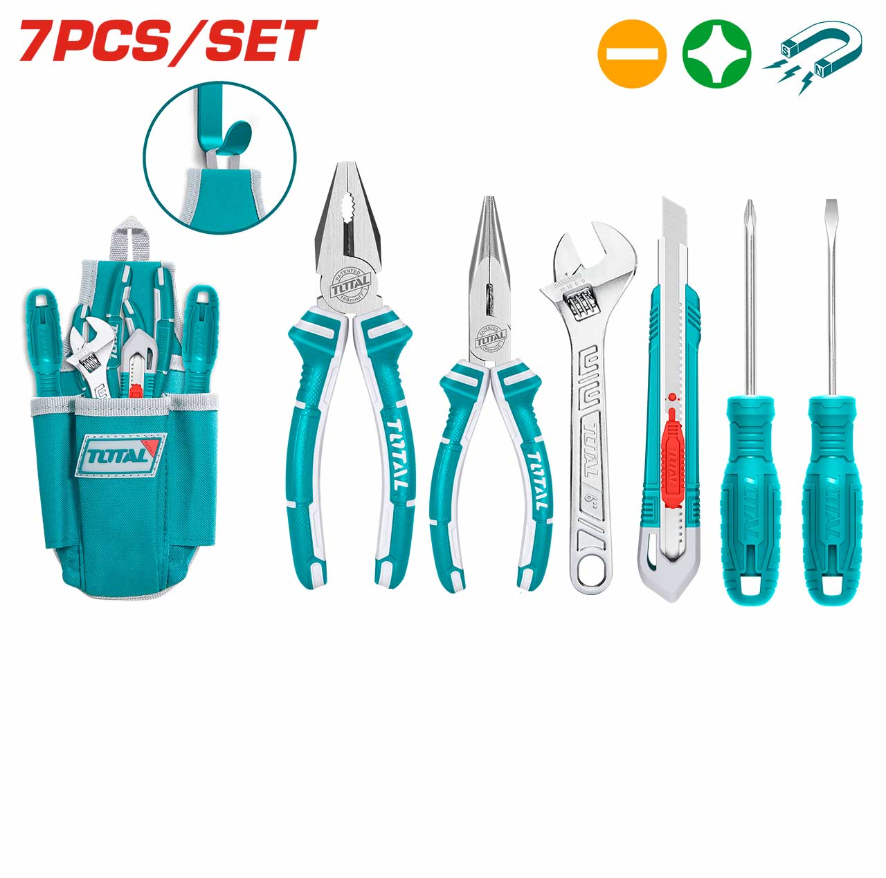 🔥 TOTAL Tool Set Plier Set Tool Screwdriver Set Mini Total 7 pcs Hand ...