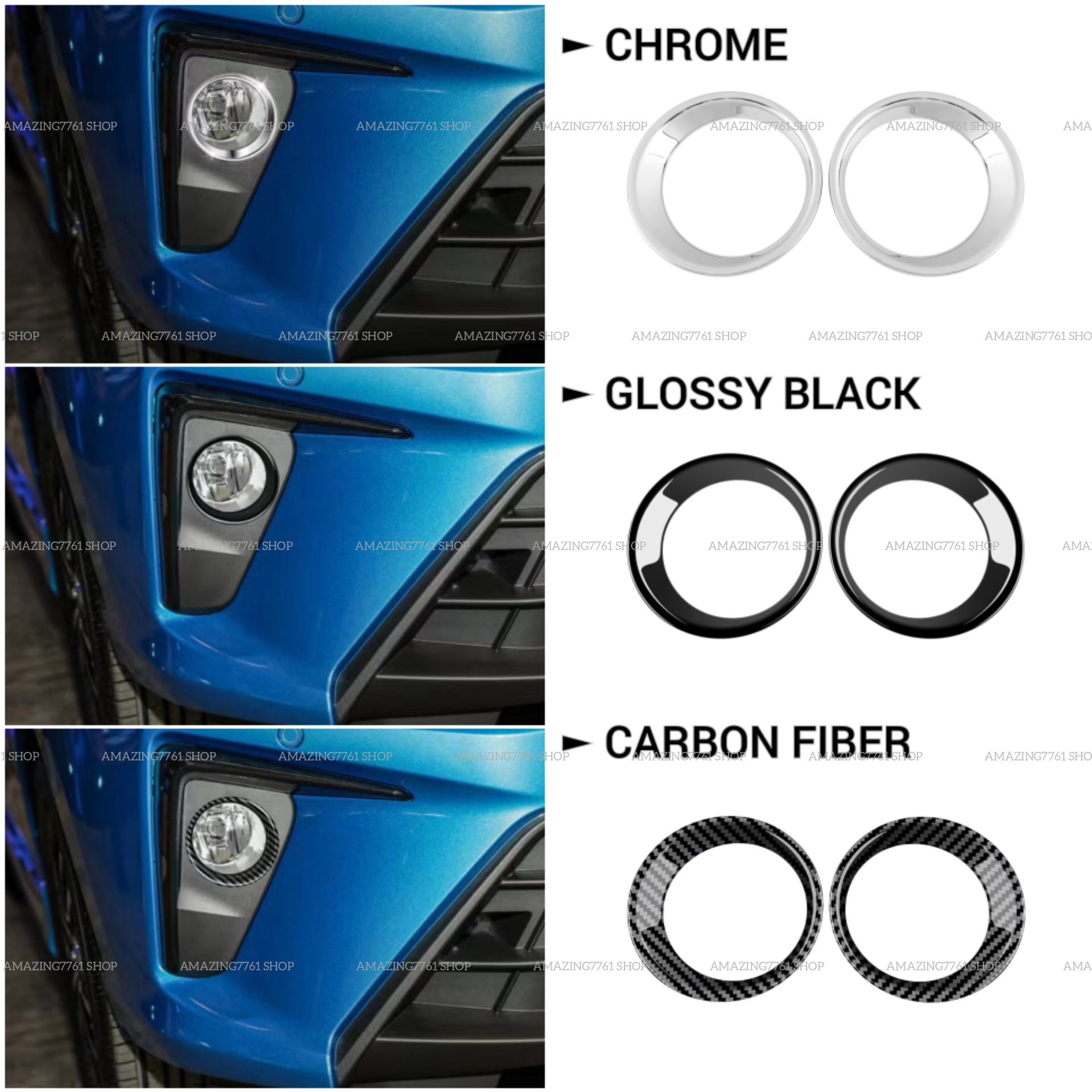 AMAZING PERODUA BEZZA 2019-2024 FRONT BUMPER FOG LAMP RING COVER TRIM ...