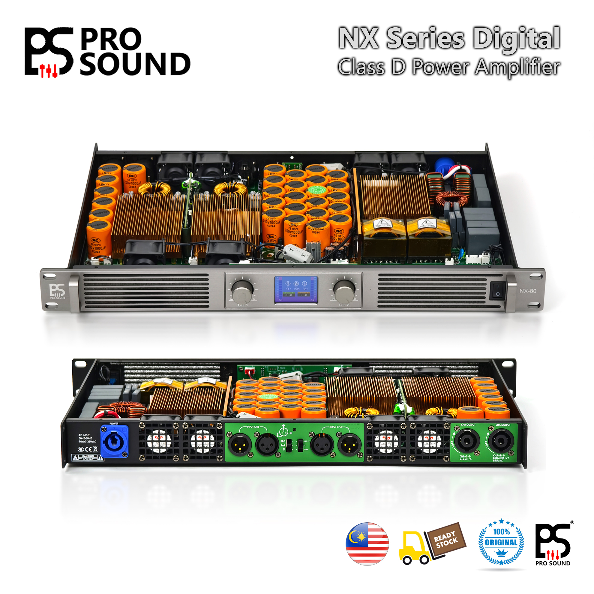 PS Pro Sound NX Series Professional 2CH Power Amplifier Digital Power Amp (Ready Stock In ...