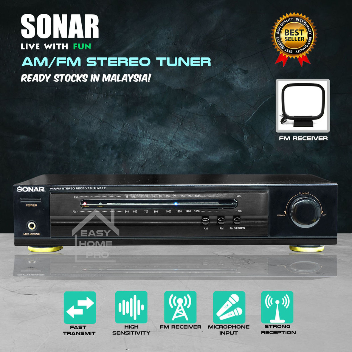 SONAR TU-222 FM Tuner AM Tuner AM/FM Component Tuner for Amplifier ...