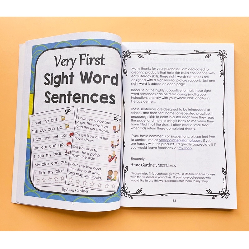 240Pages Very First Alphabet Sentence Sight Word Handwriting Practice ...