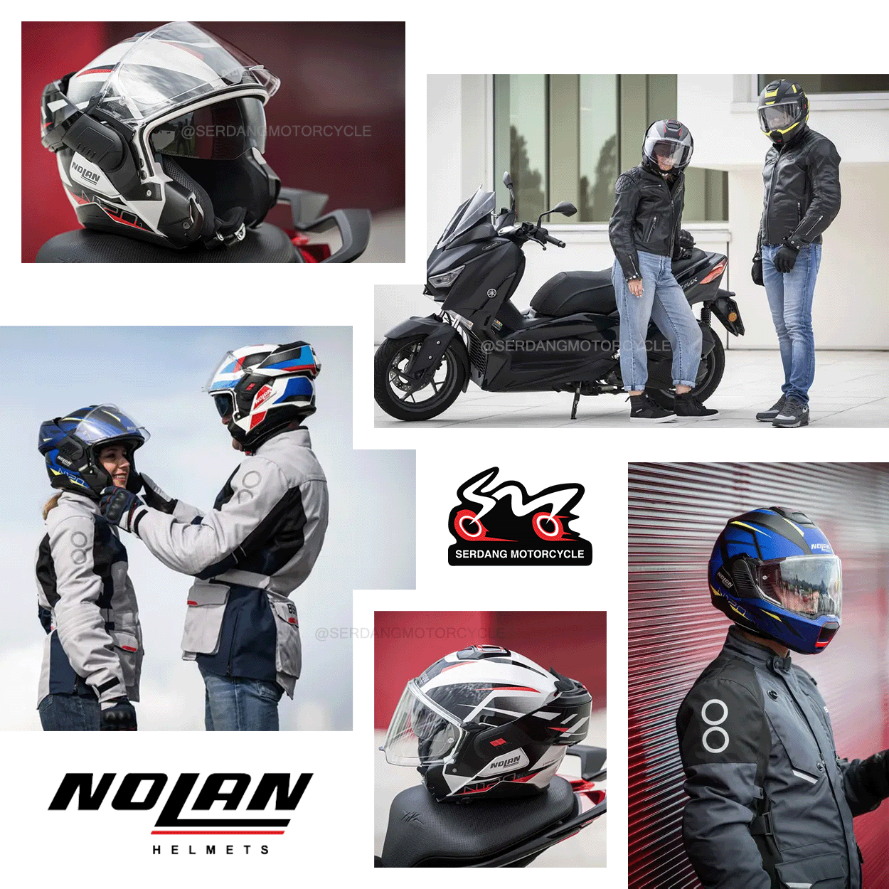 Nolan N120-1 Flip-Up Full Face Helmet Motor Visor Topi Keledar ...