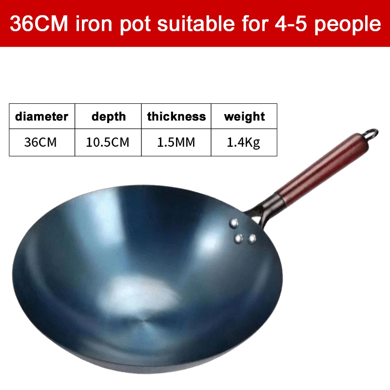 High Quality Iron Wok Traditional kuali non stick wok Pre-Seasoned Wok ...