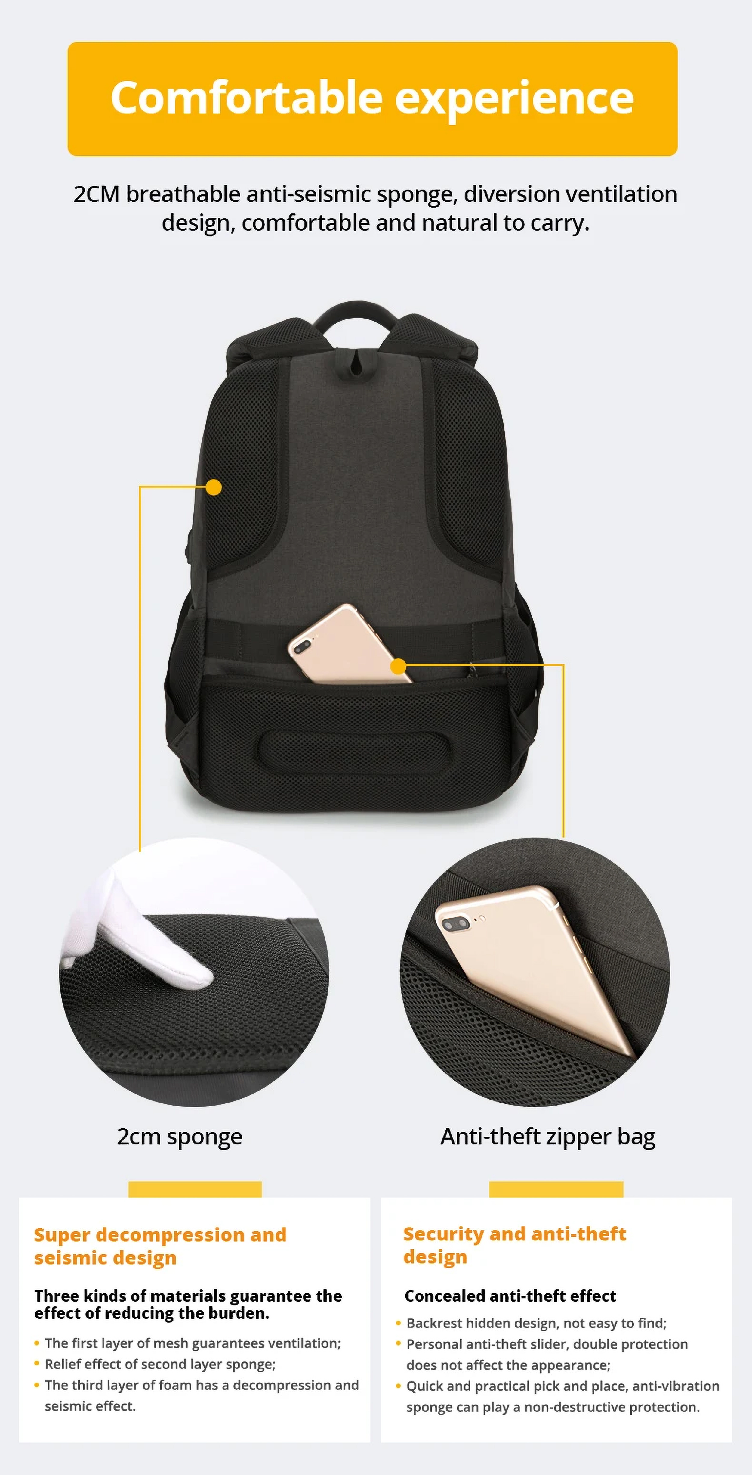 BRUNO CAVALLI Multifunctional 16" Laptop Computer Backpack Water ...