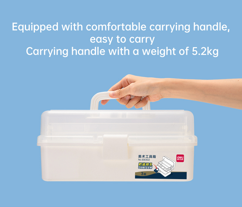 Deli 3-Tier Multipurpose Toolbox Art Storage Box Painting Tools ...