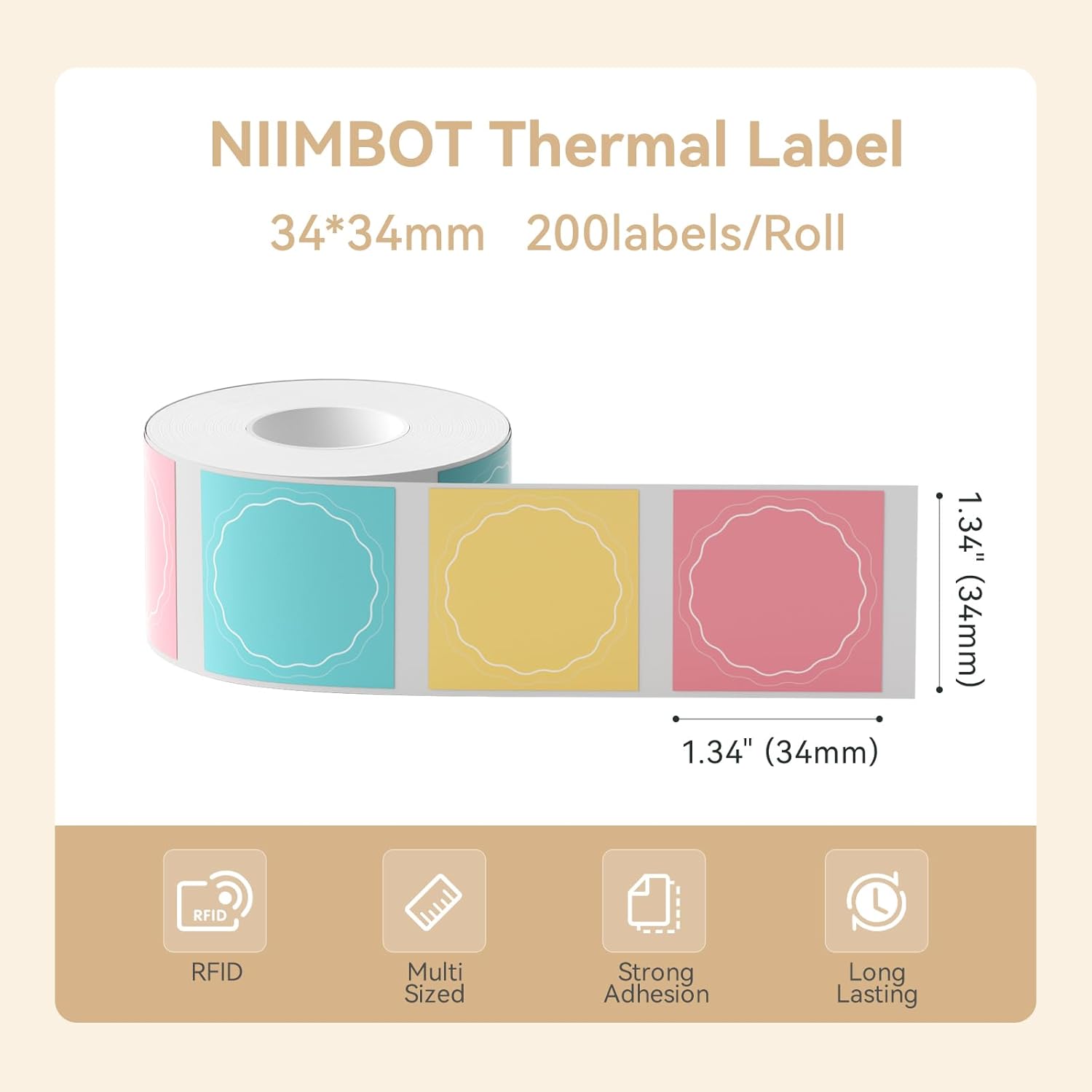 [Round series] NIIMBOT B21/B3s/B1 Round Label Paper, Cosmetic ...