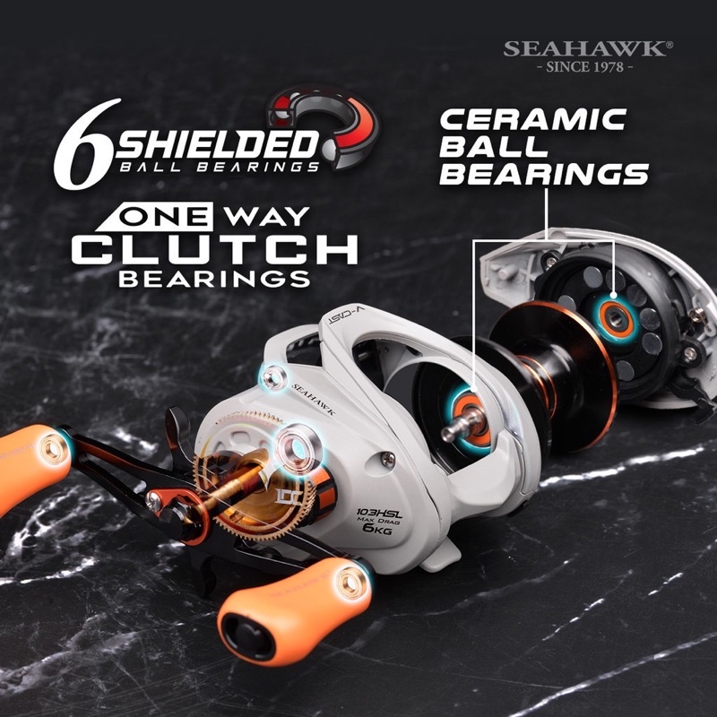 SEAHAWK ZING CAST 103HSL ZC602MB Baitcast Reel & Rod Mesin Joran ...