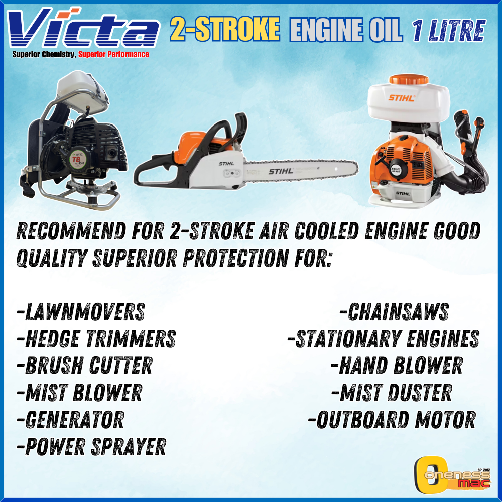 "VICTA - 2-STROKE ENGINE OIL 1 LITRE (BLUE)" CHAINSAW/BRUSHCUTTER OIL ...