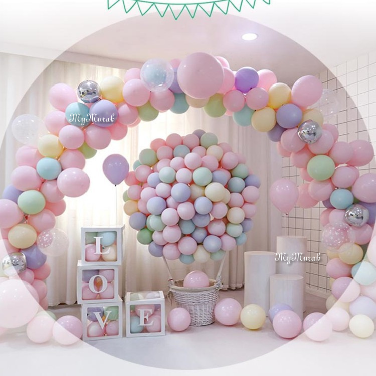 (50pcs) 12" INCH Macaroon Colorful Air Balloon Balloons Belon Party ...