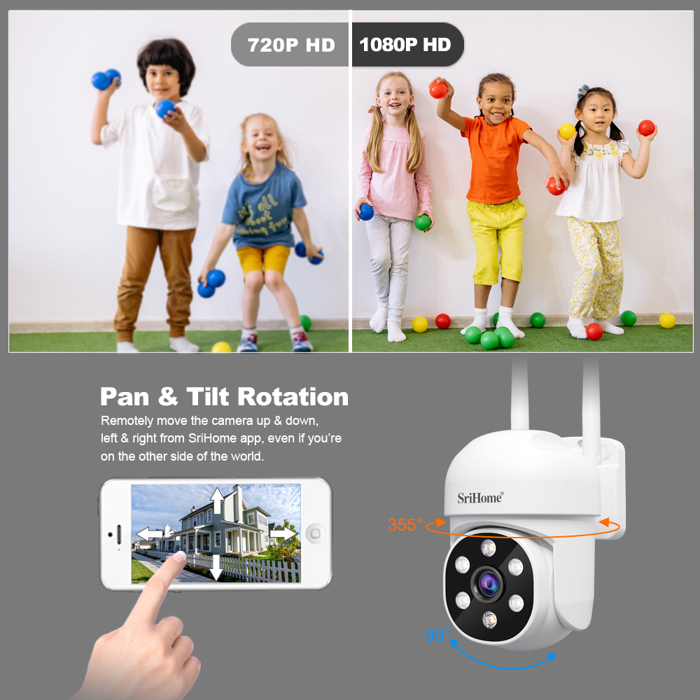 SriHome SH061 1080P FHD CCTV WiFi IP Camera 24-Hours Record Two-Way ...