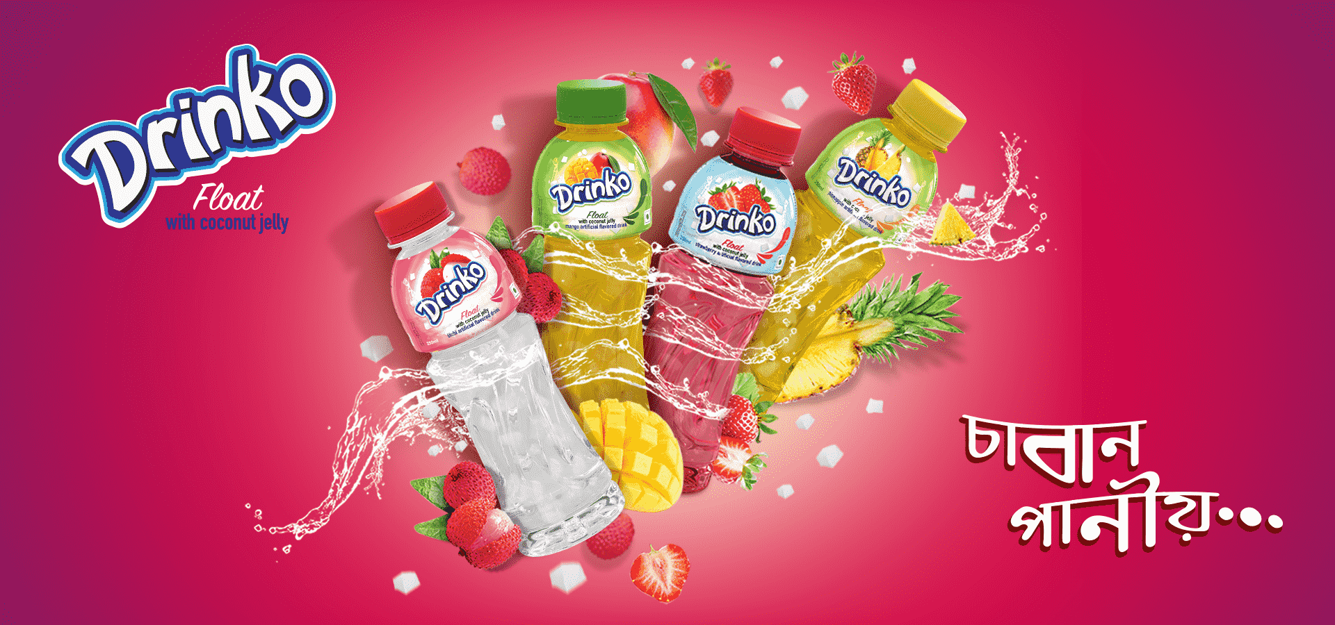 NATA DE COCO DRINKO FLOATS DRINK MANGO/LYCHEE/P.APPLE/STRAWBERRY 250ML ...